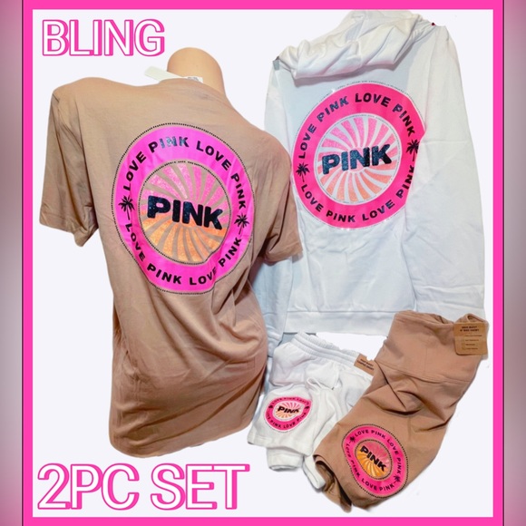 PINK Victoria's Secret | Tops | New Victorias Secret Pink Bling Tee ...